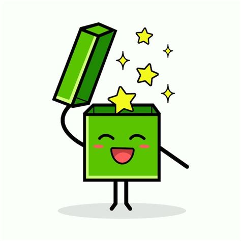 Premium Vector Cute Box Character With Stars