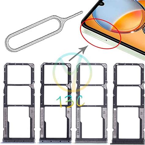 Sim Card Tray For Redmi 13c 4g 5g Sim Card Connector Socket Tray Holder Container Adapter With
