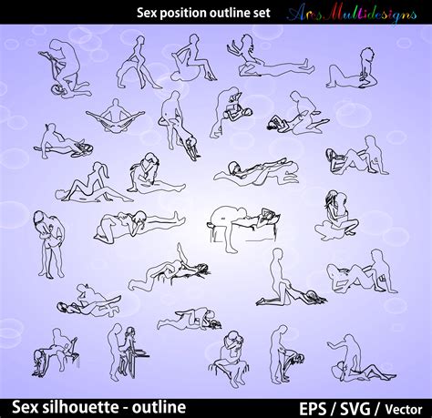 Sex Silhouette Outline Vector Sex Position Line Art Sex Svg File Eps Png Sex Position