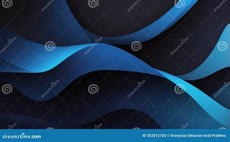 Abstract Blue Wave Pattern Fluid Layers And Dark Background Create A