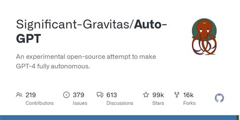 github significant gravitas auto gpt an experimental open source