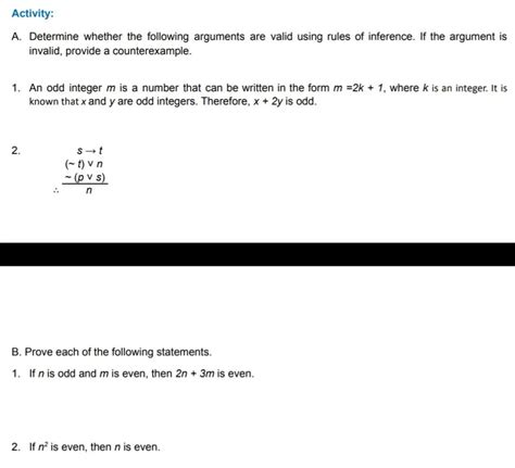 Solved Activity A Determine Whether The Following