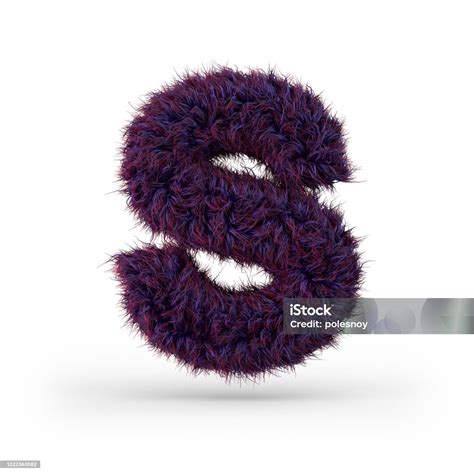 대문자 S 대문자 보라색 솜털과 모피 글꼴입니다 3d 3차원 형태에 대한 스톡 사진 및 기타 이미지 3차원 형태 개념