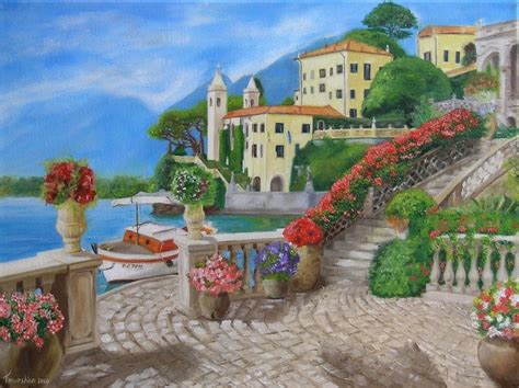 Картина маслом пейзаж Италия Европа на холсте в интернет магазине на Ярмарке Мастеров