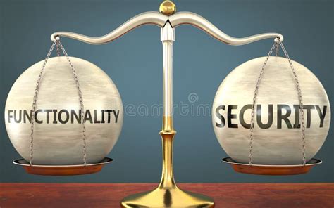 Functionality And Security Staying In Balance Pictured As A Metal