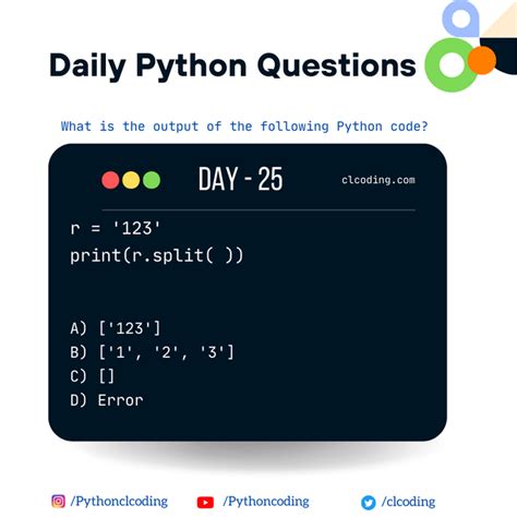 python coding challenge day 25 what is the output of the following python code r pythonclcod