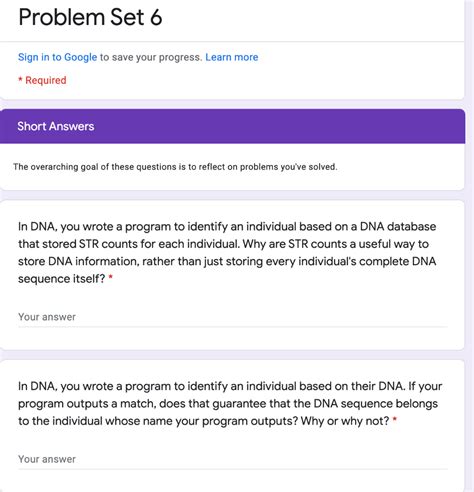Solved Problem Set 6 Sign In To Google To Save Your Chegg Com