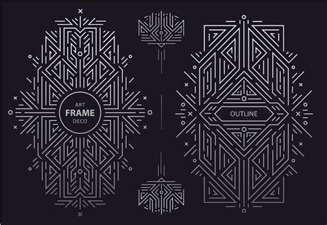 벡터 의 집합 아르 데코 황금 테두리 프레임 1920 년대 스타일의 창조적 인 템플릿 트렌디 한 표지 그래픽 포스터 개츠비 브로셔 디자인 포장 및 브랜딩 기하학적 모양