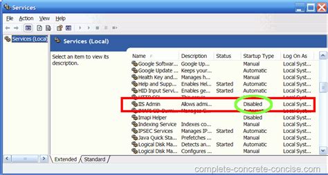 Disabling The Microsoft Internet Information Server Iis Complete