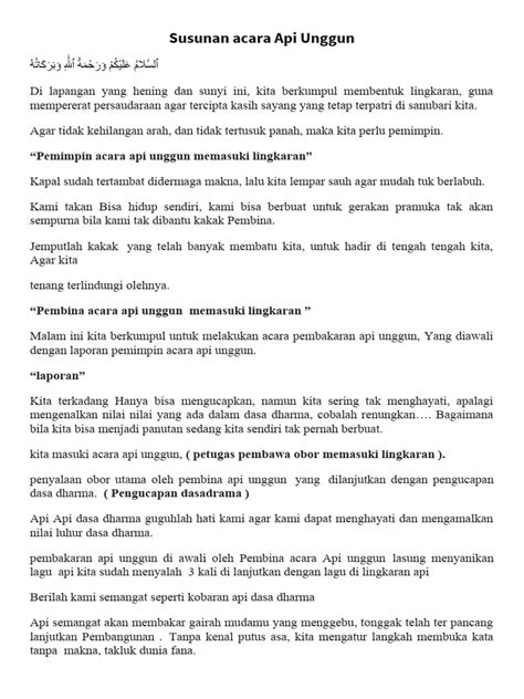Susunan Acara Api Unggun Pdf