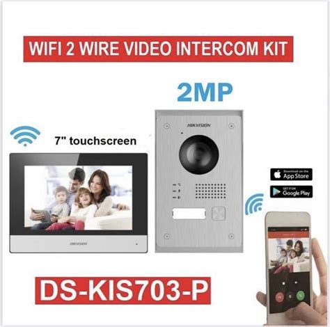 Hikvision Wire Intercom Bundle Set IP Weatherproof Wifi Two Wire Video Intercom Bundle APP