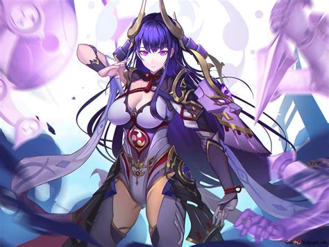 Hot Raiden Ei Her Polearm Electro Power Genshin Impact K Wallpaper Download