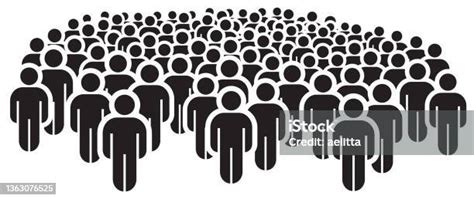 벡터 일러스트 레이 션의 그룹은 블랙에 양식에 일치 시키는 사람들의 군중에 대한 스톡 벡터 아트 및 기타 이미지 군중 개념 검은색 Istock