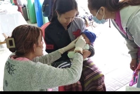 သံတောင်ကြီးမြို့နယ်တောပြာကြီးကျေးရွာတွင် အသက် ၂ နှစ်အောက်ကလေးငယ်များအား ပုံမှန်ကာကွယ်ဆေး ထိုးန