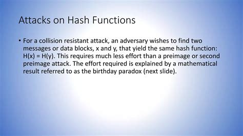 Information And Network Security 38 Birthday Attacks And Security Of Hash Functions Pptx