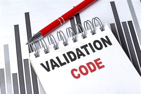 VALIDATION CODE Text On Notebook On Chart With Pen Stock Photo Image Of Industry Code 330945456