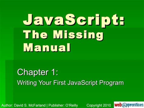 Javascript Missing Manual Ch 1 Ppt Web Development Internet