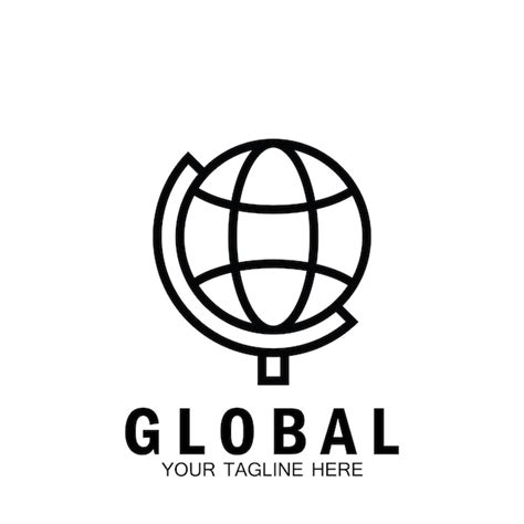 글로브 로고 및 벡터 템플릿 프리미엄 벡터