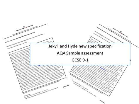 Jekyll And Hyde New Specification AQA ELEVEN Sample Assessment Literature Exam Questions