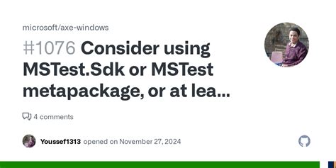 Consider Using Mstestsdk Or Mstest Metapackage Or At Least Use Mstest
