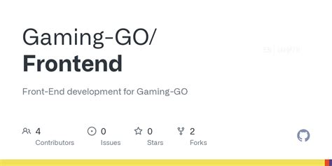 Github Gaming Gofrontend Front End Development For Gaming Go