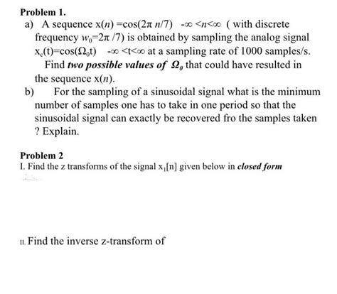 Solved Problem 1 A A Sequence Xn Cos21 N7