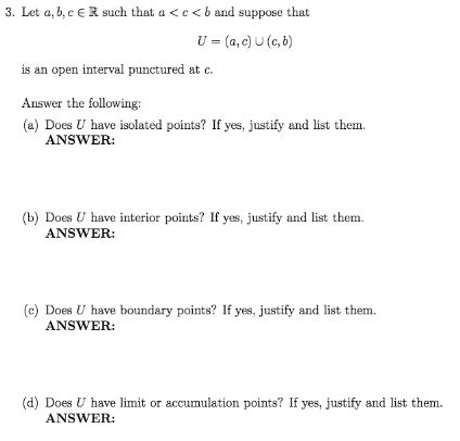 Solved 3 Let A B C ER Such That A Chegg Com