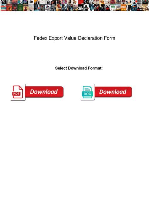 Fillable Online Fedex Export Value Declaration Form Fedex Export Value Declaration Form