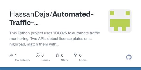 Github Hassandaja Automated Traffic Monitoring System This Python Project Uses Yolov5 To