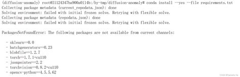 PackagesNotFoundError The following packages are not available from current channel CSDN博客