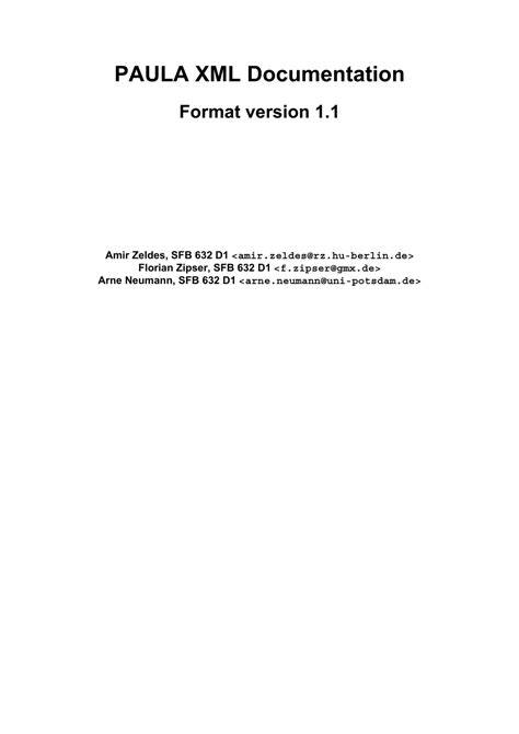 Pdf Paula Xml Documentation