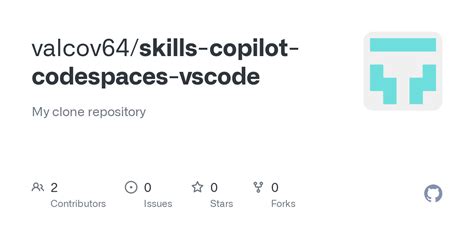 Github Valcov64skills Copilot Codespaces Vscode My Clone Repository