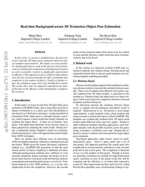 Pdf Real Time Background Aware 3d Textureless Object Pose Estimation