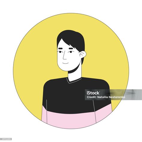 캐주얼 복장에 웃는 한국 남자 2d 선 벡터 아바타 그림 2차 도형에 대한 스톡 벡터 아트 및 기타 이미지 2차 도형 그래픽 사용자 인터페이스 남성 Istock