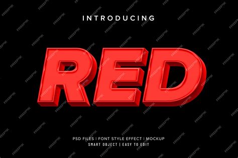 Premium Psd 3d Red Font Style Effect