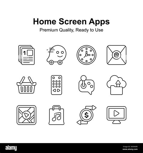 Visually Perfect Home Screen Apps Icons Set Ready To Use And Download Stock Vector Image And Art