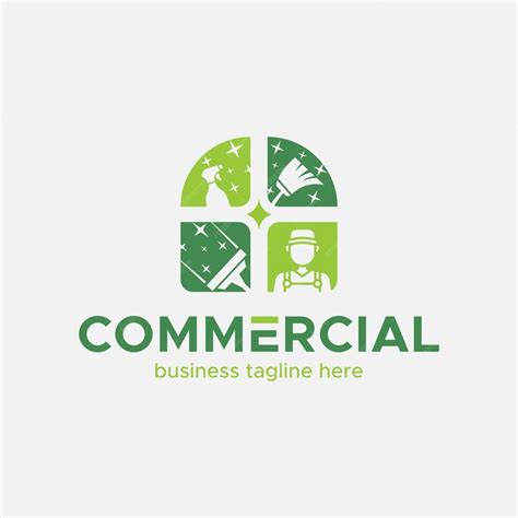 Premium Vector Commercial Cleaning Services Logo Design Icon Element