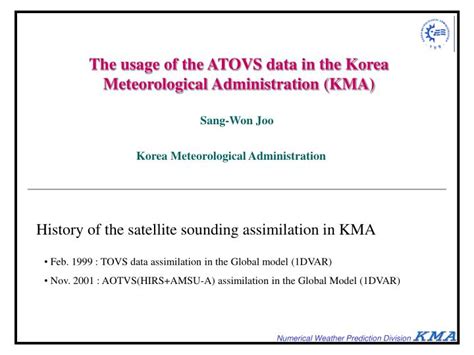 Ppt The Usage Of The Atovs Data In The Korea Meteorological Administration Kma Powerpoint