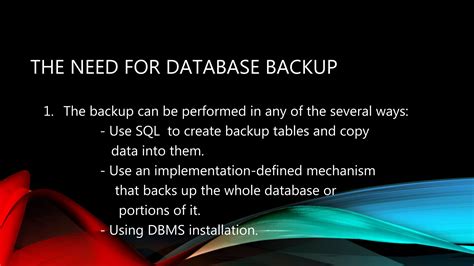 Backup And Recovery In Dbms Pptx Databases Computer Software And Applications