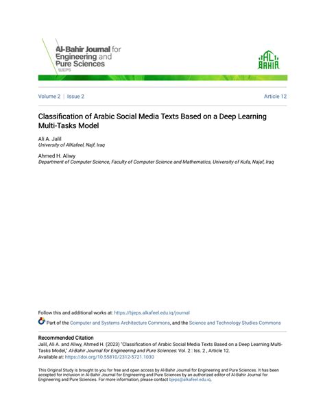 Pdf Classification Of Arabic Social Media Texts Based On A Deep Learning Multi Tasks Model