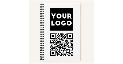 Editable Qr Code And Your Business Logo Or Image Notebook Zazzle