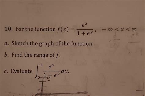 Solved 10 For The Function F X 1 Exex Chegg Com