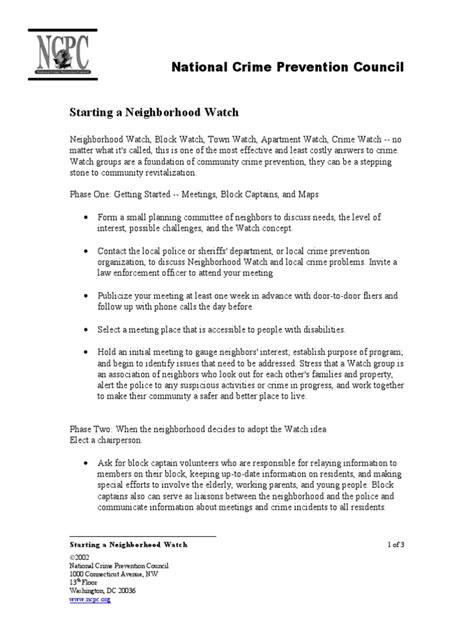 Neighbourhood Police Crime Prevention