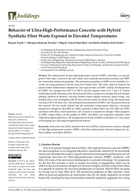 pdf behavior of ultra high performance concrete with hybrid synthetic