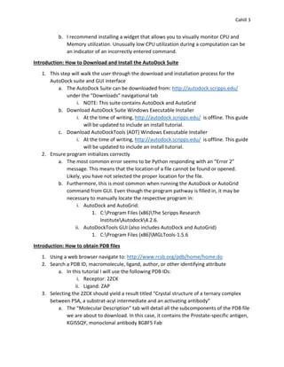 AutoDock AutoGrid AutoDockTools GUI And Open Babel Tutorial PDF