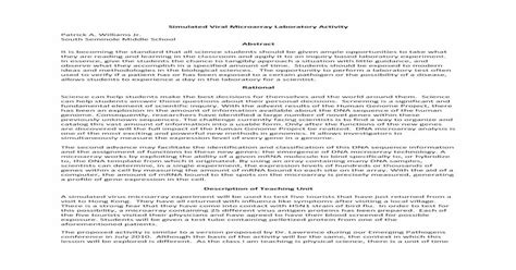 Simulated Viral Microarray Laboratory Activity Discovered Will The