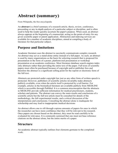 What Is An Abstract Purpose Structure Examples