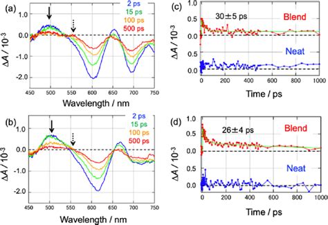 Temporal Evolution Of Transient Absorption Spectra Of The Blend Films