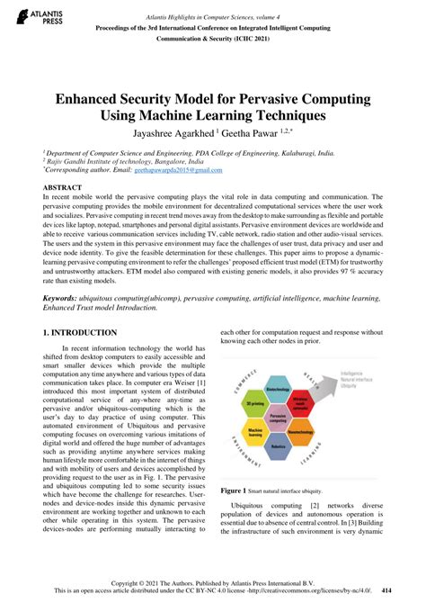 Pdf Enhanced Security Model For Pervasive Computing Using Machine