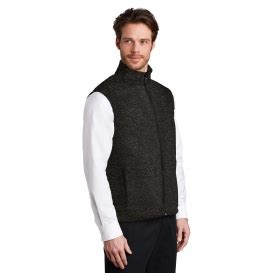 Port Authority F236 Sweater Fleece Vest Black Heather Full Source